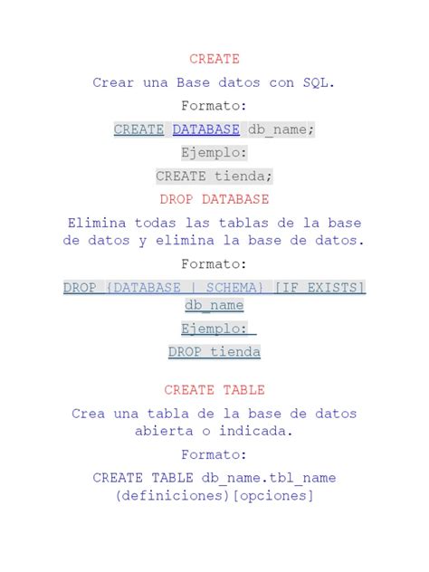 Comandos De Mysql Descargar Gratis Pdf Sql Ciencias De La Información