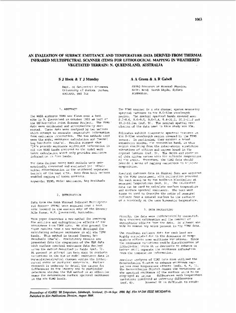 An Evaluation Of Surface Emittance And Temperature Data Derived From Thermal Infrared