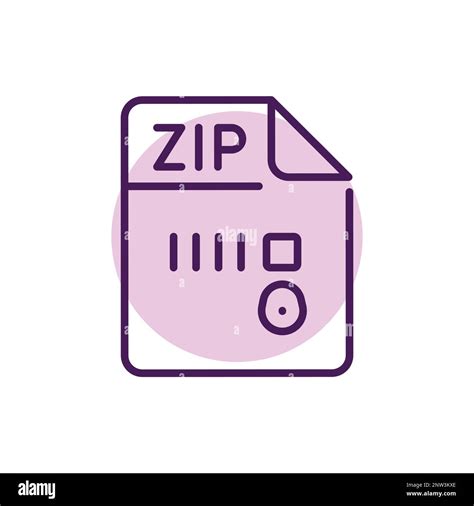 Zip File Color Line Icon Format And Extension Of Documents Stock Vector Image And Art Alamy