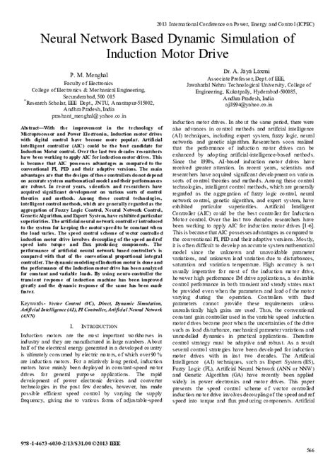 Pdf Neural Network Based Dynamic Simulation Of Induction Motor Drive