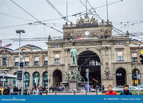 Historic And Old Zurich Hb Train Station In Switzerland Europe
