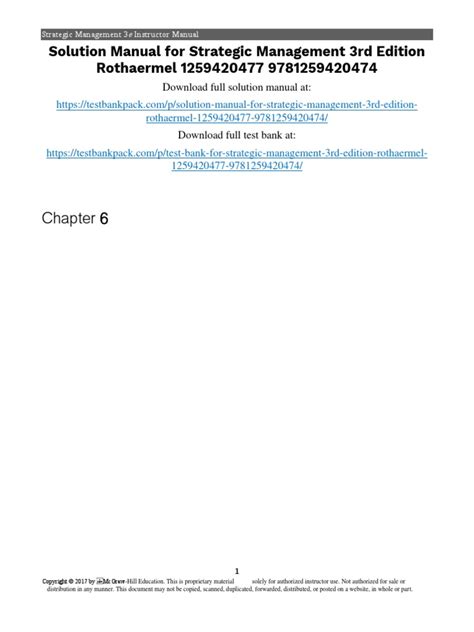 Strategic Management 3rd Edition Rothaermel Solutions Manual Download Pdf