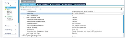 solved how to configure oversampling mode in adc1 of stm3