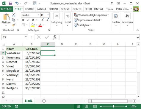 Gratis Tips Excel Sorteren Op Verjaardagen