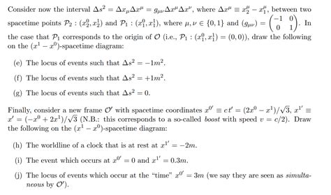 Solved Consider The Spacetime Of Special Relativity Also