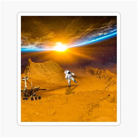 Astronaut On The Moon Sticker For Sale By Jd369 Redbubble