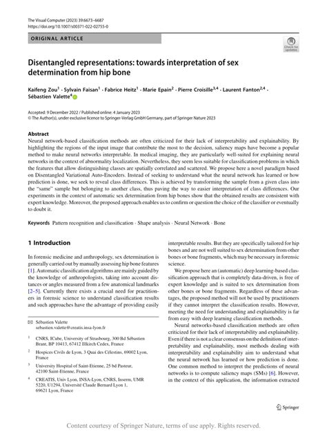 Disentangled Representations Towards Interpretation Of Sex