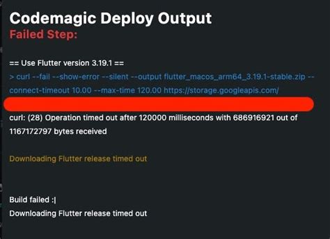 unable to deploy codemagic give a timeout do you have the same issue