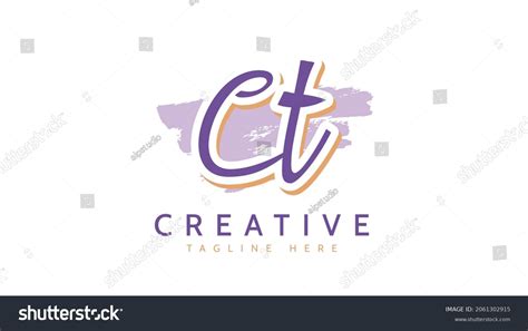 Ct Initials Handwriting Logo Vector Stock Vector Royalty Free