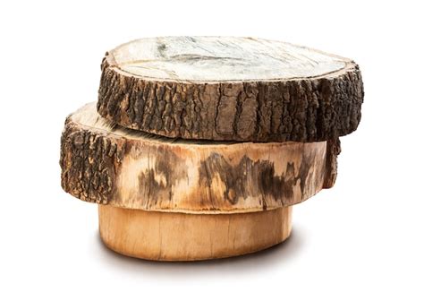 Premium Photo Stack Of Section Log For Decoration Isolated On White With Clipping Path