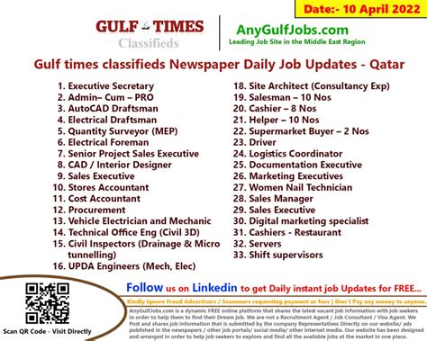6385 Gulf Times Classified Jobs Gulf Times Jobs Qatar