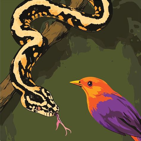 Graceful Python In Suspension Vector Illustration Premium Ai Generated Vector