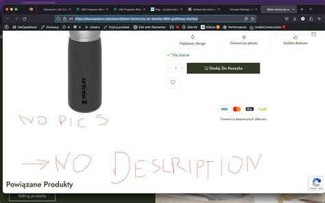 Bug Product Description Not Being Displayed Problems