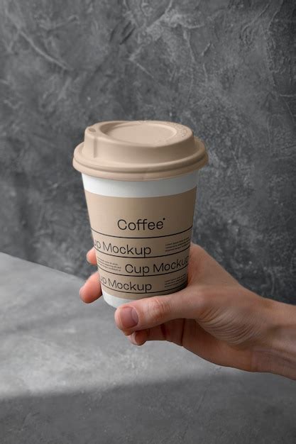 테이크 아웃을 위한 일회용 컵 모형 프리미엄 Psd 파일