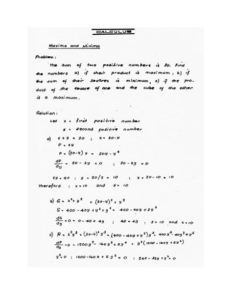 Maxima AND Minima Notes B S Electronics Engineering Studocu