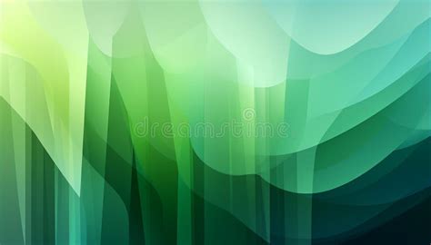 Abstract Green Nature Backdrop With Bright Striped Leaf Shapes Generated By Ai Stock