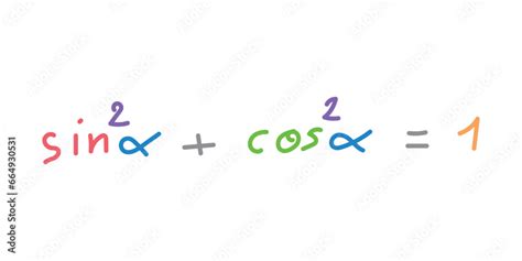 Pythagorean Trigonometric Identity Math Doodle Handwriting Concept Mathematics Resources For