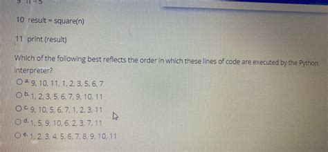 Solved Consider The Following Python Code Note That Line