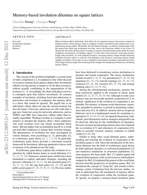 pdf memory based involution dilemma on square lattices