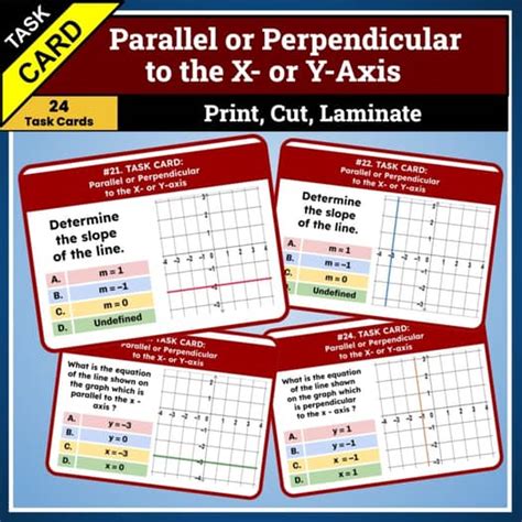 TEKS Algebra 1 A 2G Task Card Parallel Or Perpendicular To The X Or Y Axis