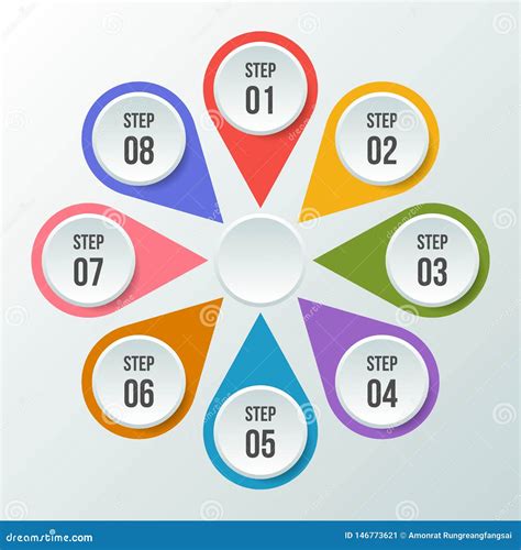 Circle Chart Circle Infographic Or Circular Diagram Stock Vector