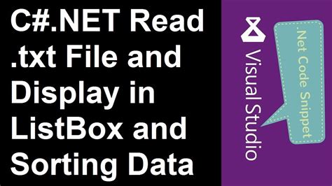 Csharp Read Text File Data And Show In Listbox Youtube