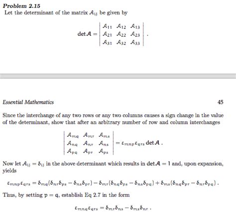 problem 2 15 let the determinant of the matrix aij be