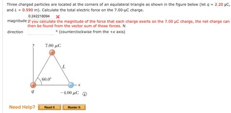 Solved Three Charged Particles Are Located At The Corners Of
