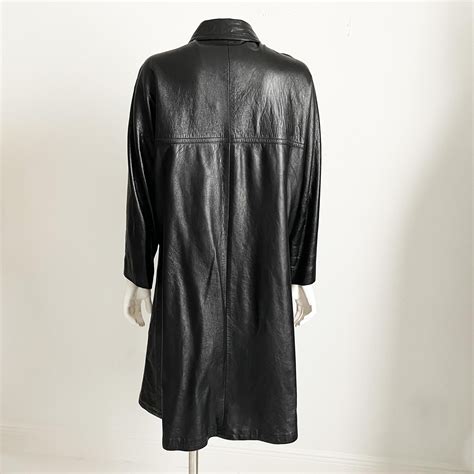 Bonnie Cashin Sills Black Leather Coat With Turnlock Fasteners At