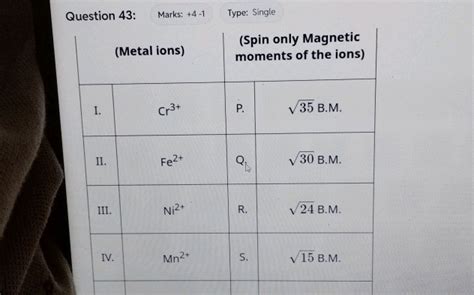 Question 43 Marks 4 1 Type Single Lticolumn2c StudyX