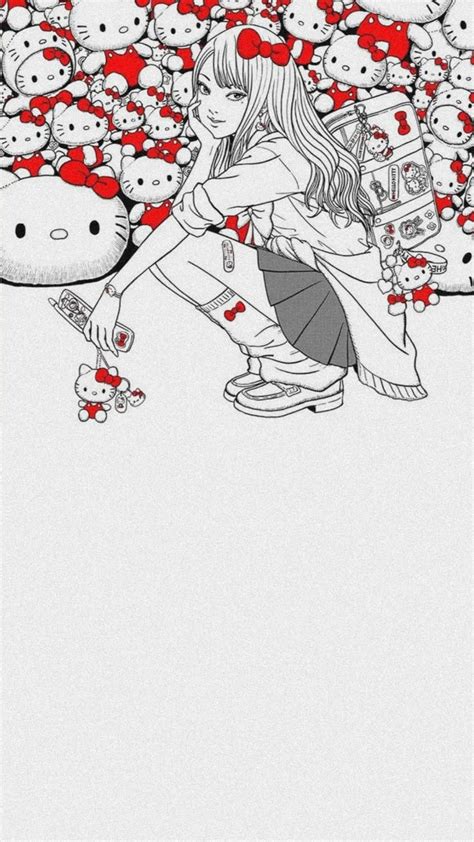 Tomie Junji Ito X Hello Kitty Phone Wallpaper In 2024 Hello Kitty Phone Wallpaper Sanrio