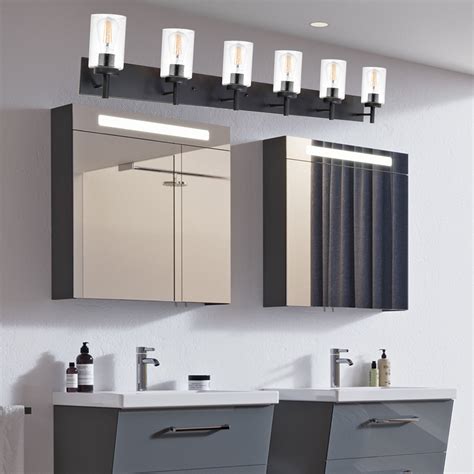 Breakwater Bay 6 Light Black Wall Light Bathroom Over Mirror Light Fixture Black Vanity Light