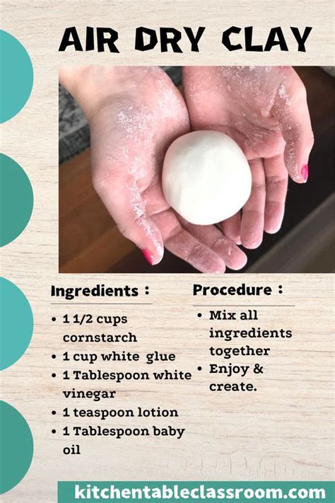 Air Dry Clay An Easy Diy Clay Recipe The Kitchen Table Classroom Diy Air Dry Clay Clay