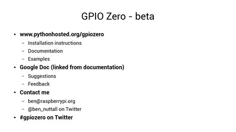 Physical Computing With Gpio Zero Speaker Deck