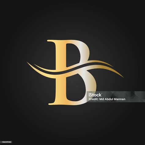 B 편지 초기 고급스러운 로고 템플릿 B 로고 골든 컨셉 골든 럭셔리 컬러와 모노그램 디자인의 B 레터 로고 로고에 대한 스톡 벡터 아트 및 기타 이미지 Istock