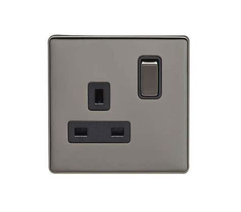 Carlisle Brass Eurolite Concealed 3mm 1 Gang Socket Black Nickel Ecbn1sob