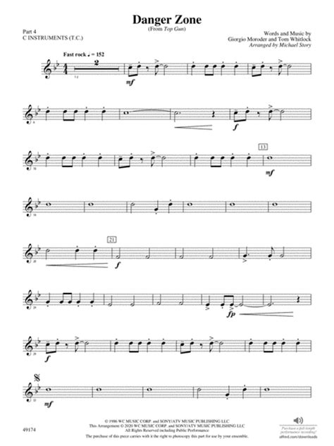 danger zone part 4 c instruments t c concert band digital