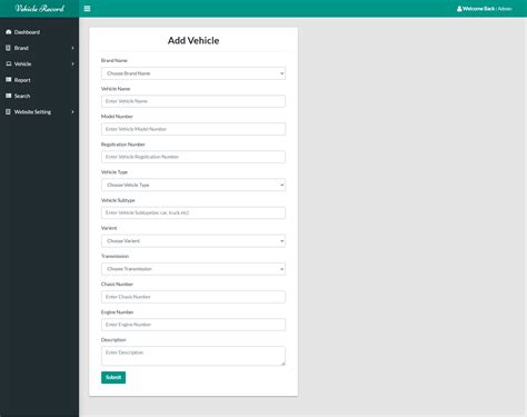 Vehicle Record Managment System Project Using Php And Mysql Phpgurukul