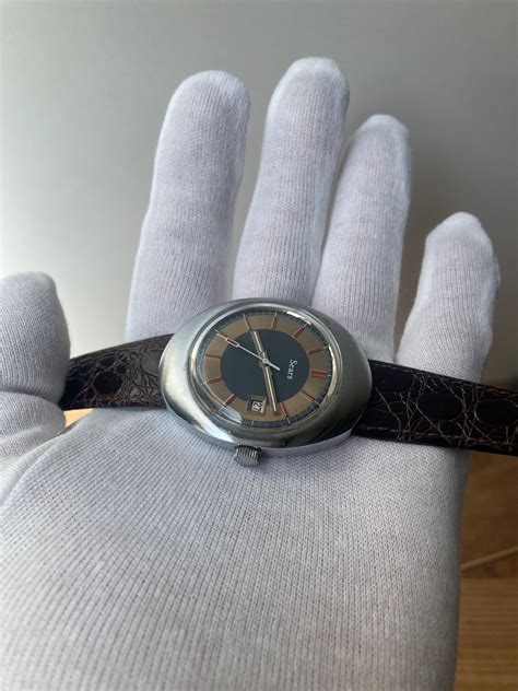 Reloj Suizo Vintage Caja Extra Grande Esfera Bitono Oscar Watches