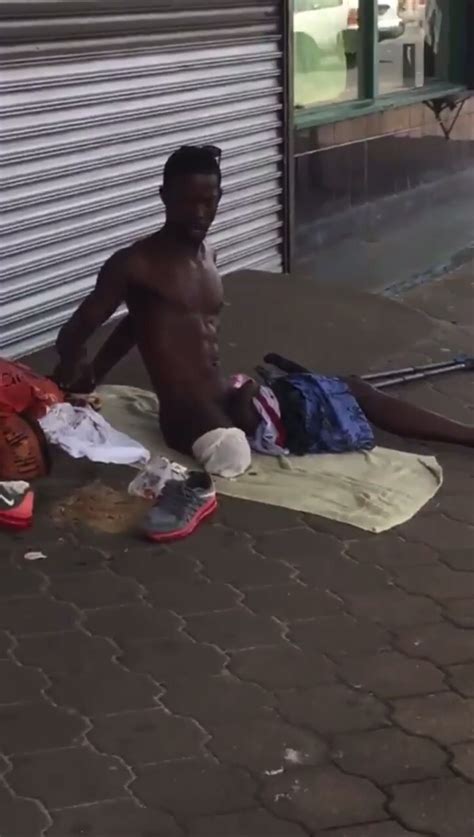 Male Voyeur Homeless Amputee Caught Jerking In