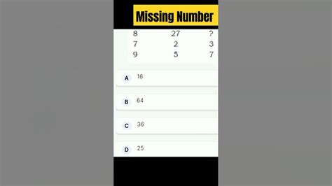 Missing Number Reasoning Questions Missingnumbertricks