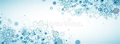 Abstract Blue Technological Background Structure Square Pattern With