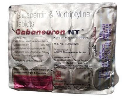 100 Mg Gabapentin Nortriptyline Tablet For Clinical Treatment Fever