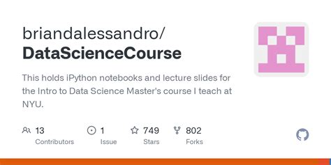 Github Briandalessandrodatasciencecourse This Holds Ipython Notebooks And Lecture Slides For