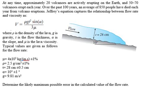 Solved Determining The Likely Maximum Possible Error In Chegg