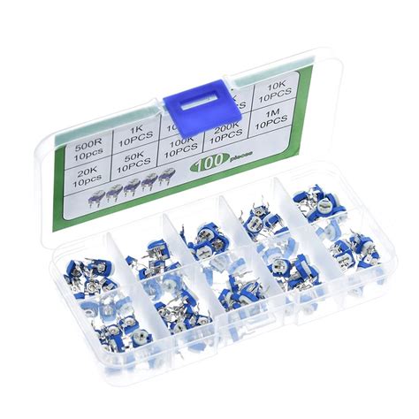Justhard 100carton Blue And White Adjustable Resistor Kit And Easy To