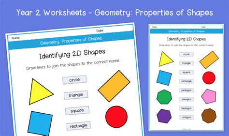 Year 2 Identifying 2d Shapes Worksheets Ks1 Geometry Properties Of Shapes Primary Maths