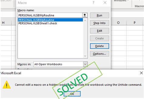 Cannot Edit A Macro On A Hidden Workbook Error How To Solve It Workbook Excel Shortcuts Macro