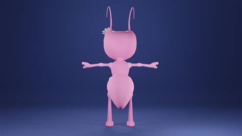 Cute Stylized Pink Blue Purple Ant Fully Rigged 3d Model Turbosquid
