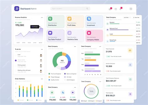 Premium Vector Ui Ux Infographic Dashboard Ui Design With Graphs Charts And Diagrams Web